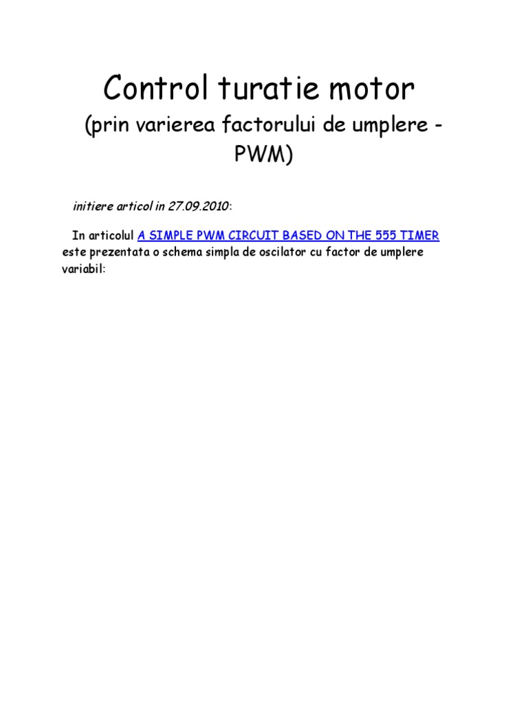 Control Turatie Motor | PDF