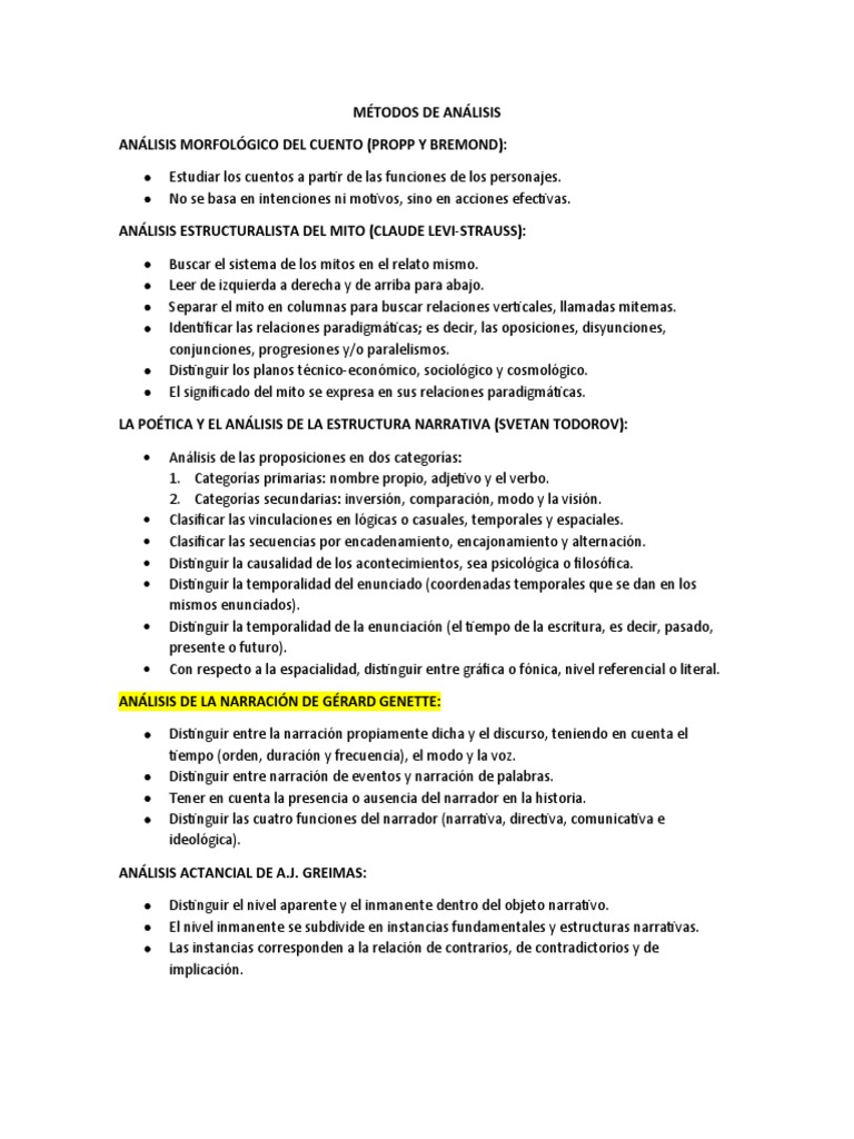 Métodos de Análisis de Cuentos | PDF | Narrativa | Semiótica