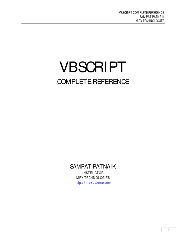 Vbscript Tutorial | PDF | Control Flow | Html Element