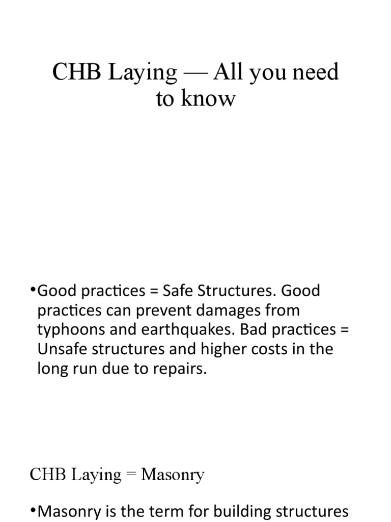 CHB Laying: Best Practices & Tips | PDF | Masonry | Brick