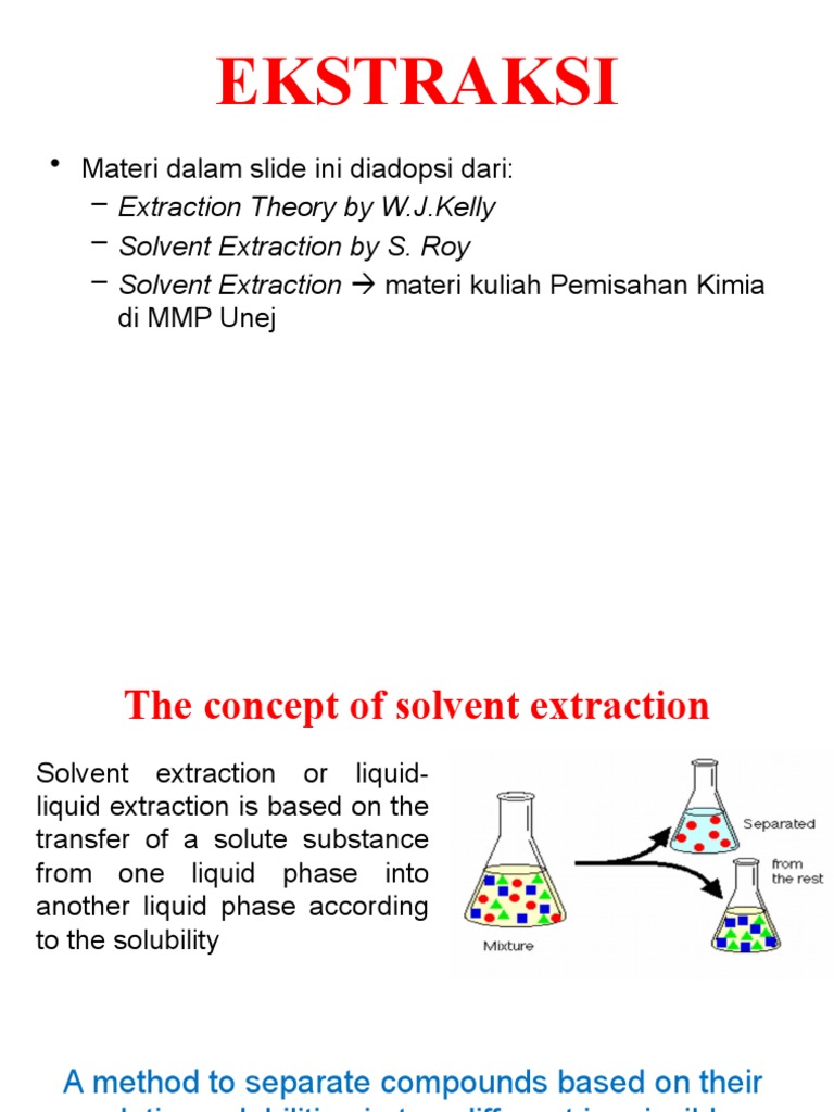 Solvent Extraction Techniques | PDF | Solution | Solubility