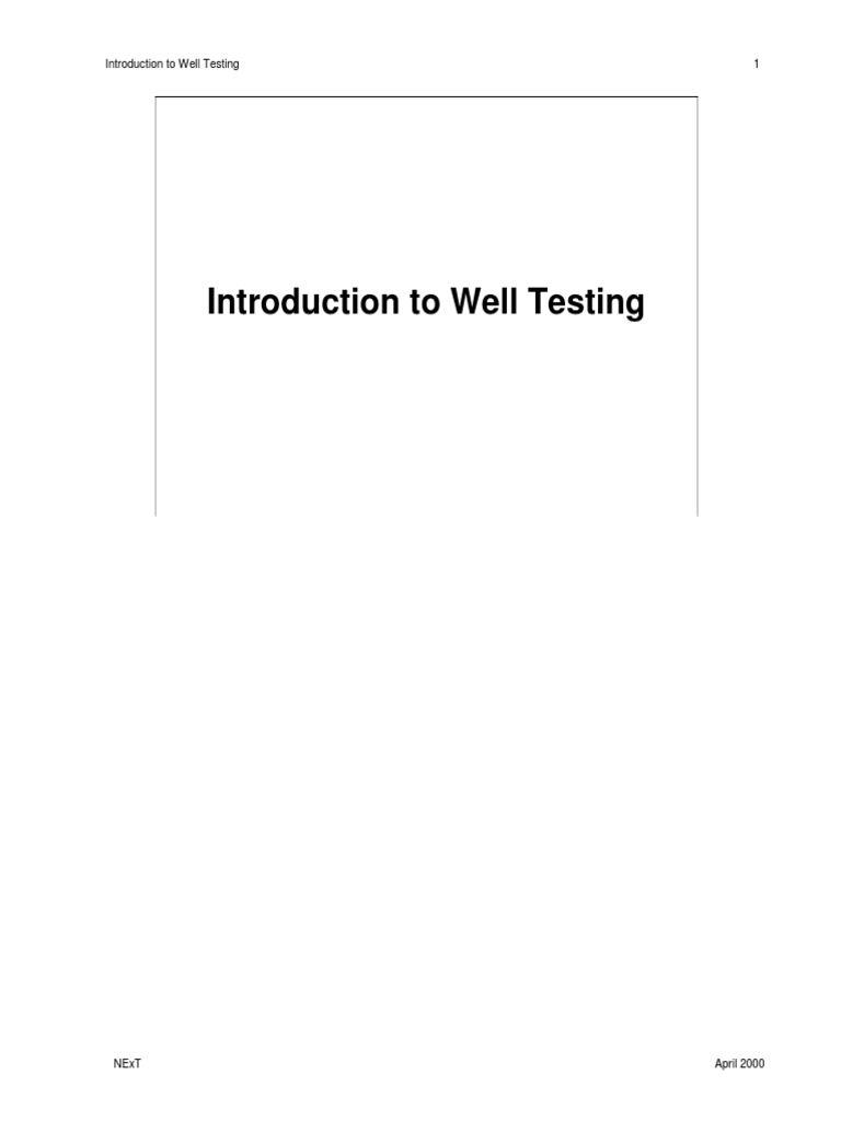 01 - Introduction To Well Testing PDF | PDF | Fluid Dynamics ...