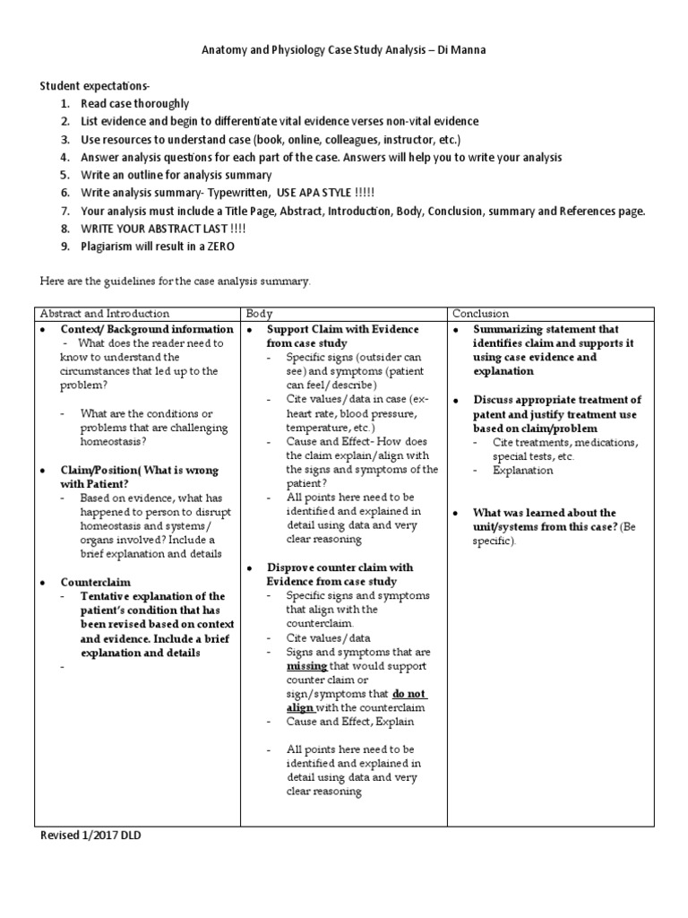 Case Study Analysis Student Handout | PDF | Paragraph | Case Study