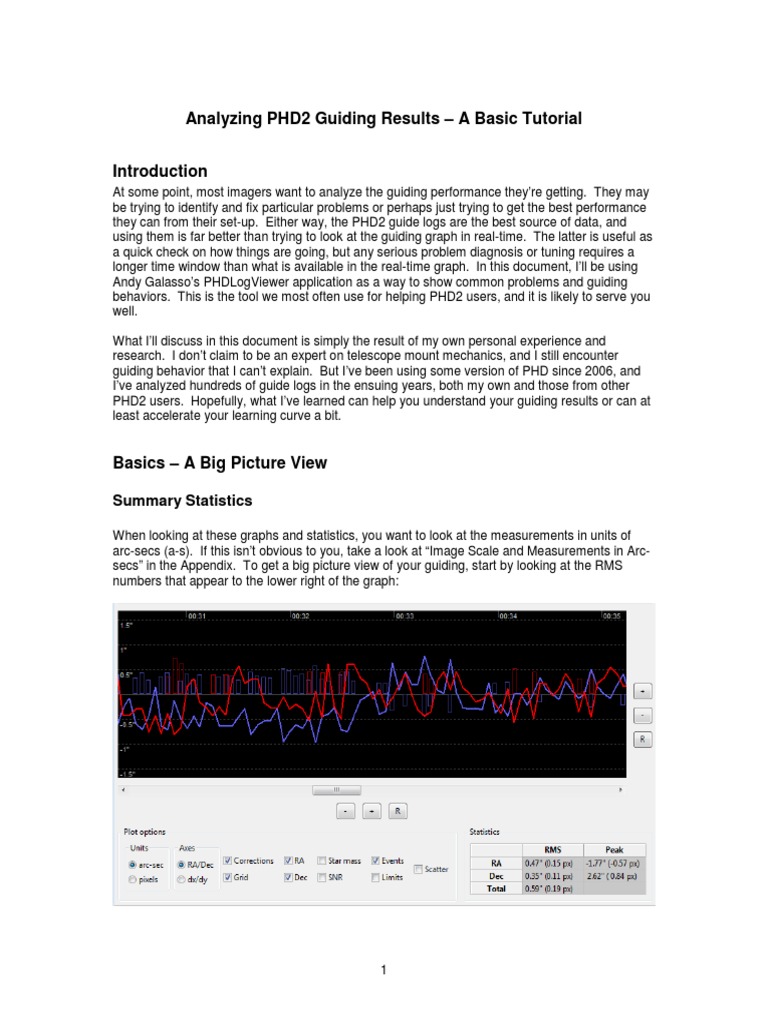 Analyzing PHD2 Guide Logs | Download Free PDF | Telescopic Sight ...