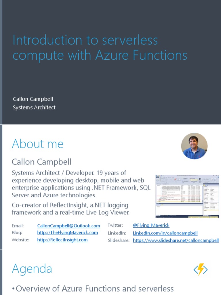 Introduction To Serverless Compute With Azure Functions: Callon ...