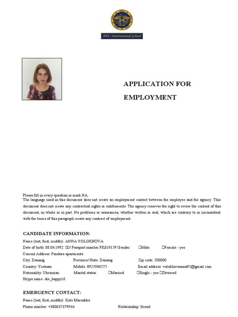 FM-Application For Foreign Employment-1 | PDF | Business