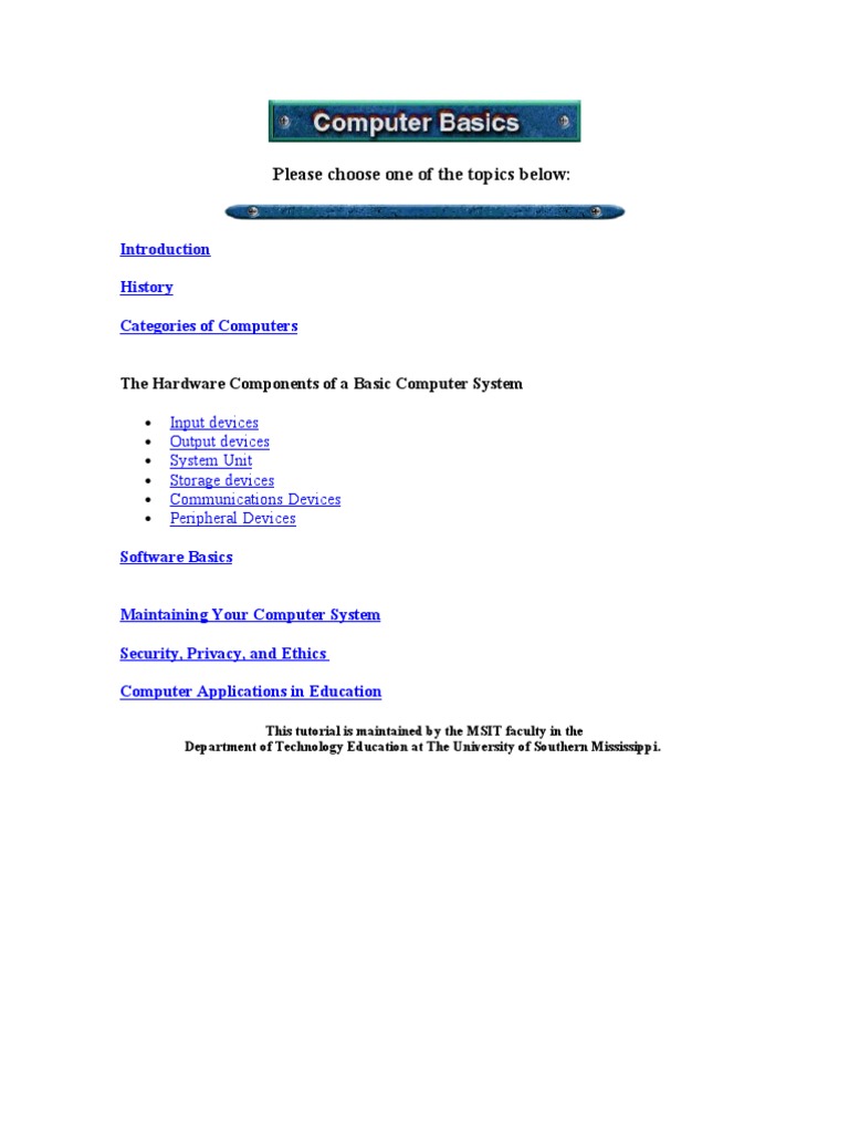Please Choose One of The Topics Below:: History Categories of Computers | PDF | Central ...