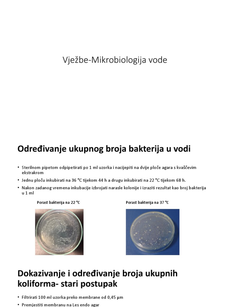 Vježba Mikrobiologija Vode PDF | PDF
