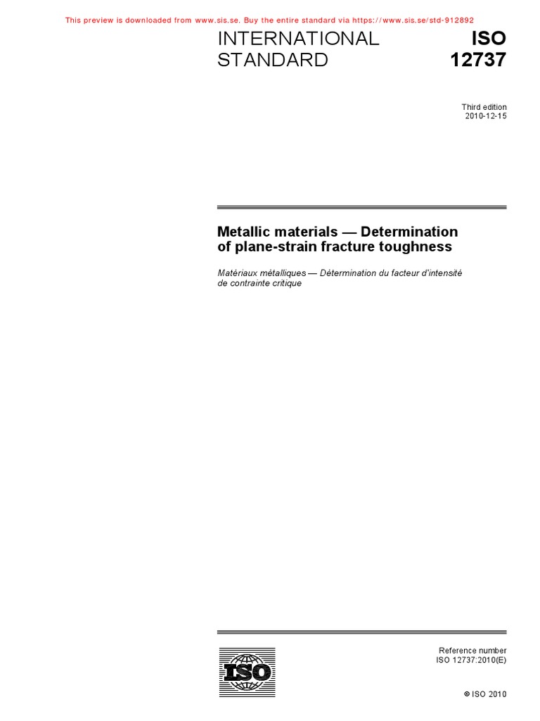 International Standard: Metallic Materials - Determination of Plane ...