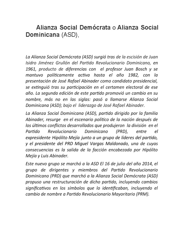 Alianza Social Demócrata | PDF | Gobierno | Política (general)