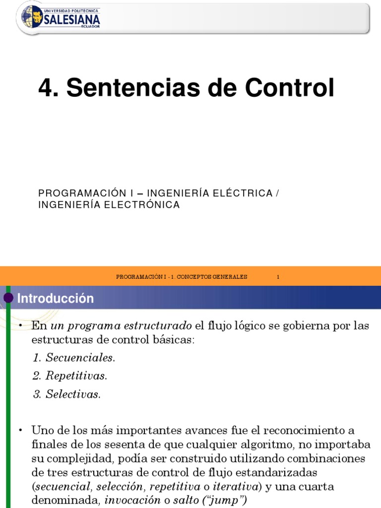 4-Sentencias de Control PDF | PDF | Java (lenguaje de programación) | Flujo de control