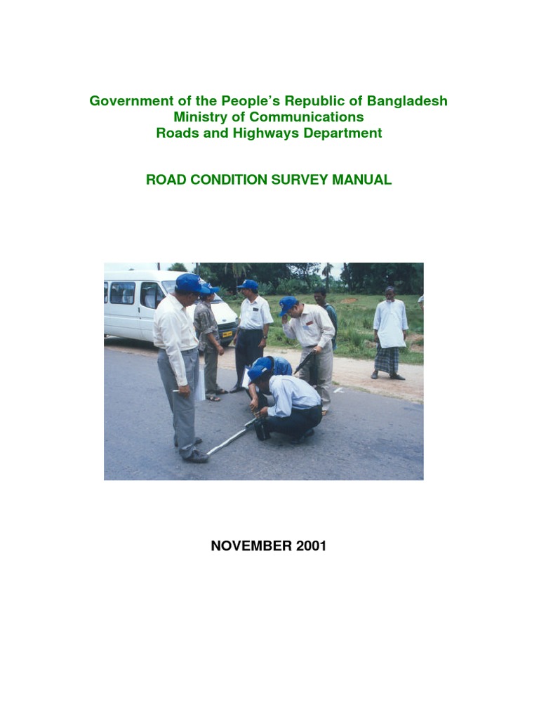 RHD Road Condition Survey Manual | PDF | Road | Road Surface