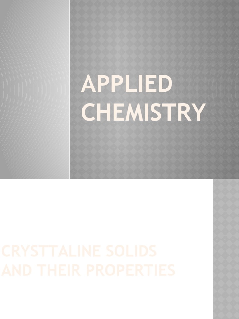 Applied Chemistry | PDF