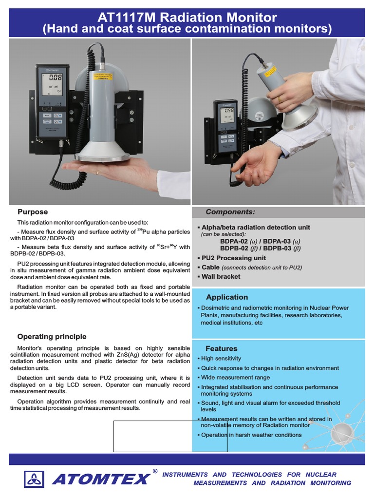AT1117M Radiation Monitor: (Hand and Coat Surface Contamination ...
