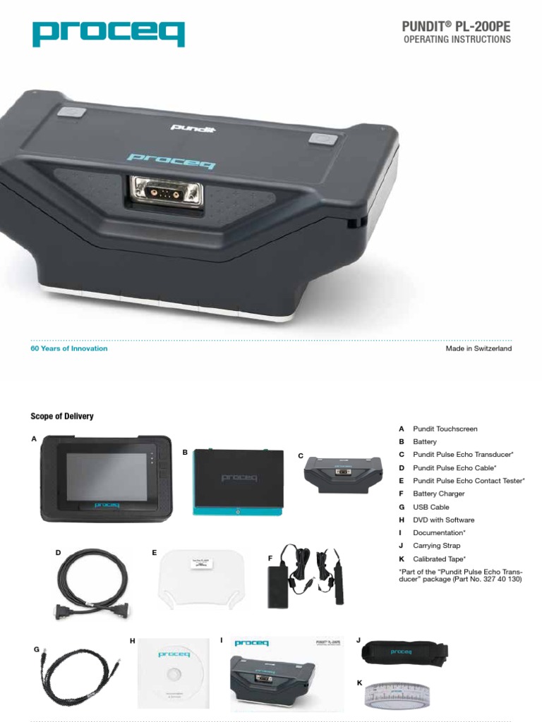 Proceq Pundit PL 200pe | PDF | Icon (Computing) | Medical Ultrasound