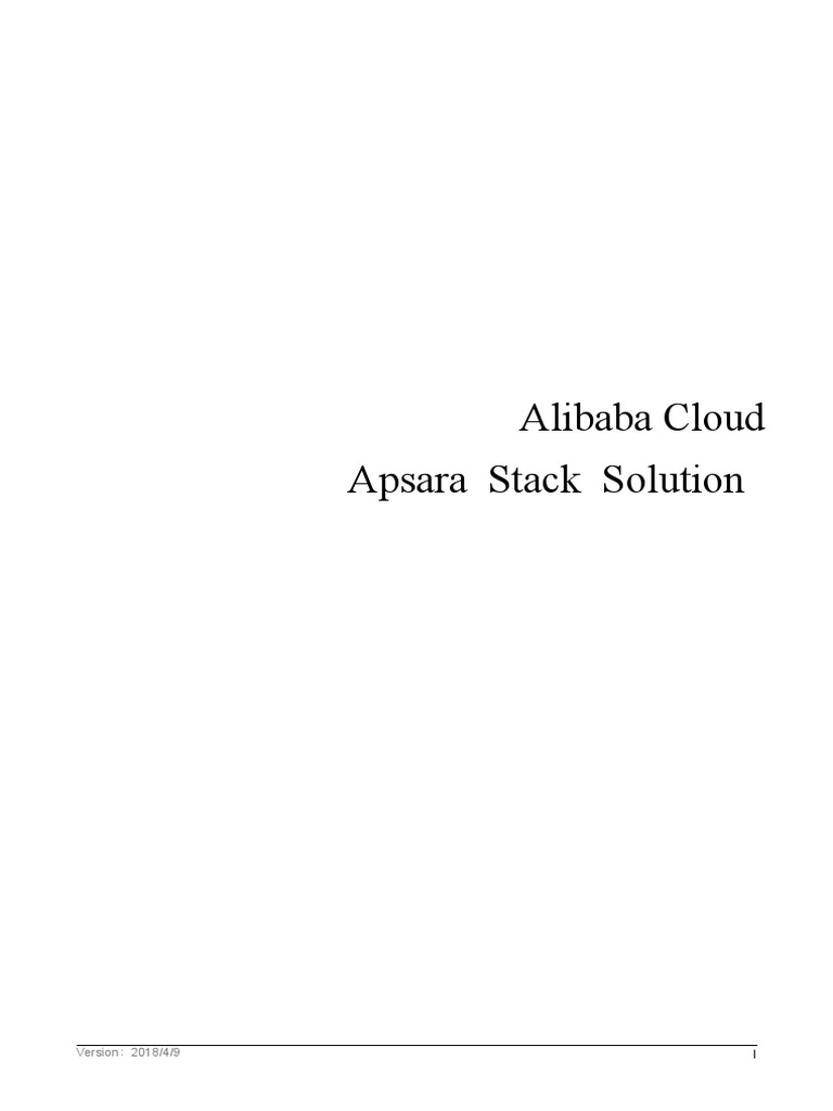Alibaba Cloud Apsara Stack Solution: Version 2018/4/9 | PDF | Cloud Computing | Load Balancing ...