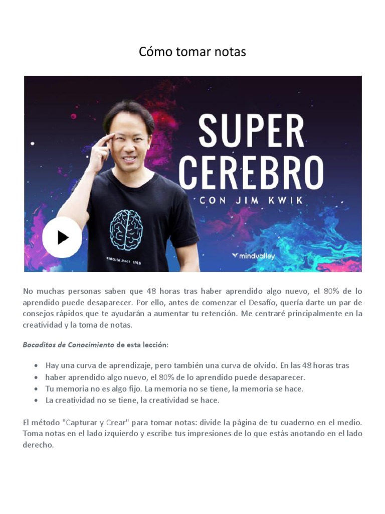 Parte 4 - Cómo Tomar Notas | PDF
