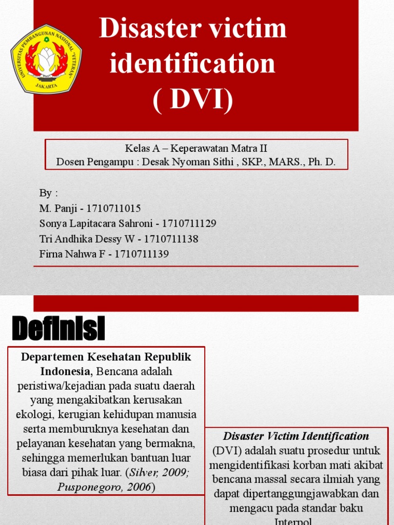 Disaster Victim Identification (DVI) | PDF | Ilmu Sosial