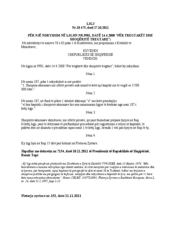 Ligjin 9901 | PDF