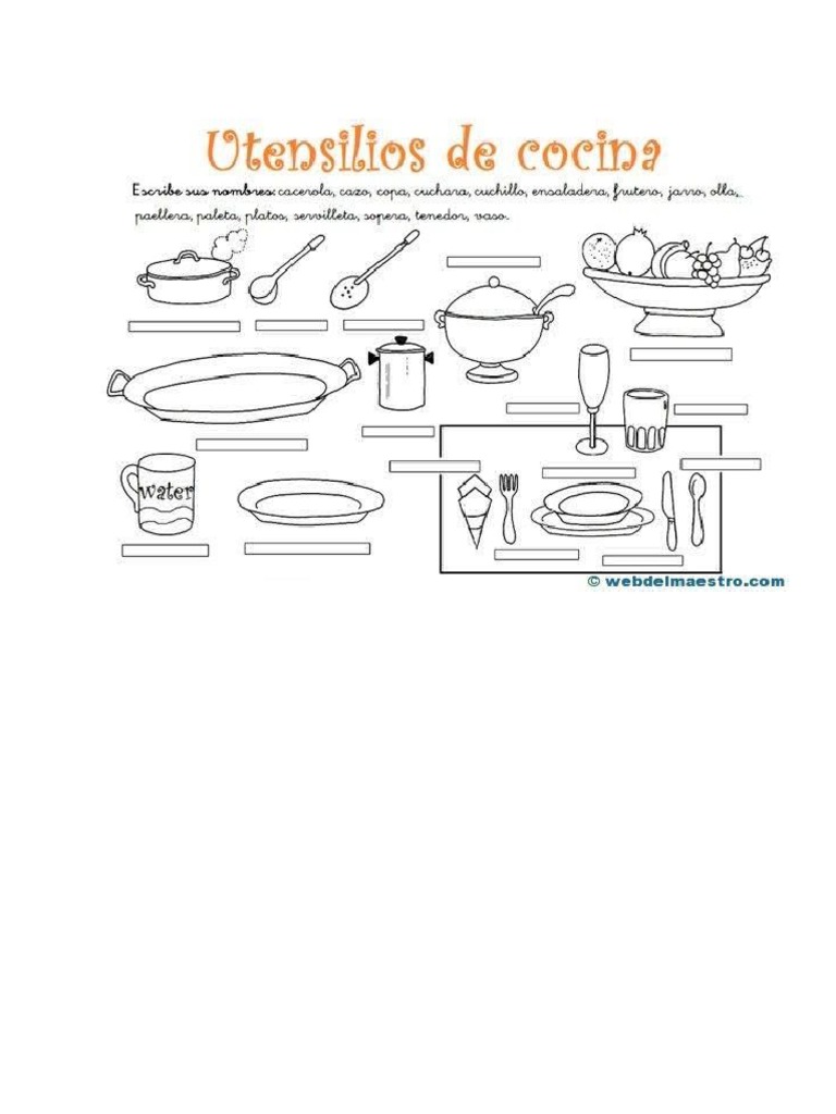 Utensilios Cozinha Espanhol | PDF