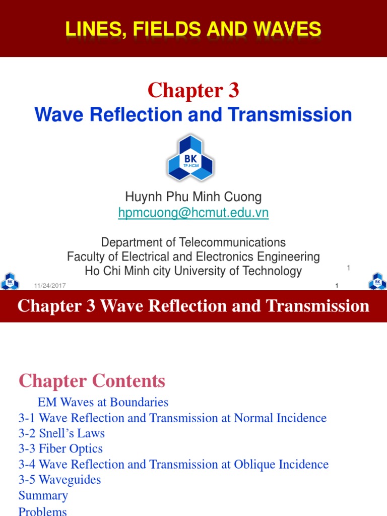 Chapter 3 Wave Reflection and Transmission | PDF | Polarization (Waves ...