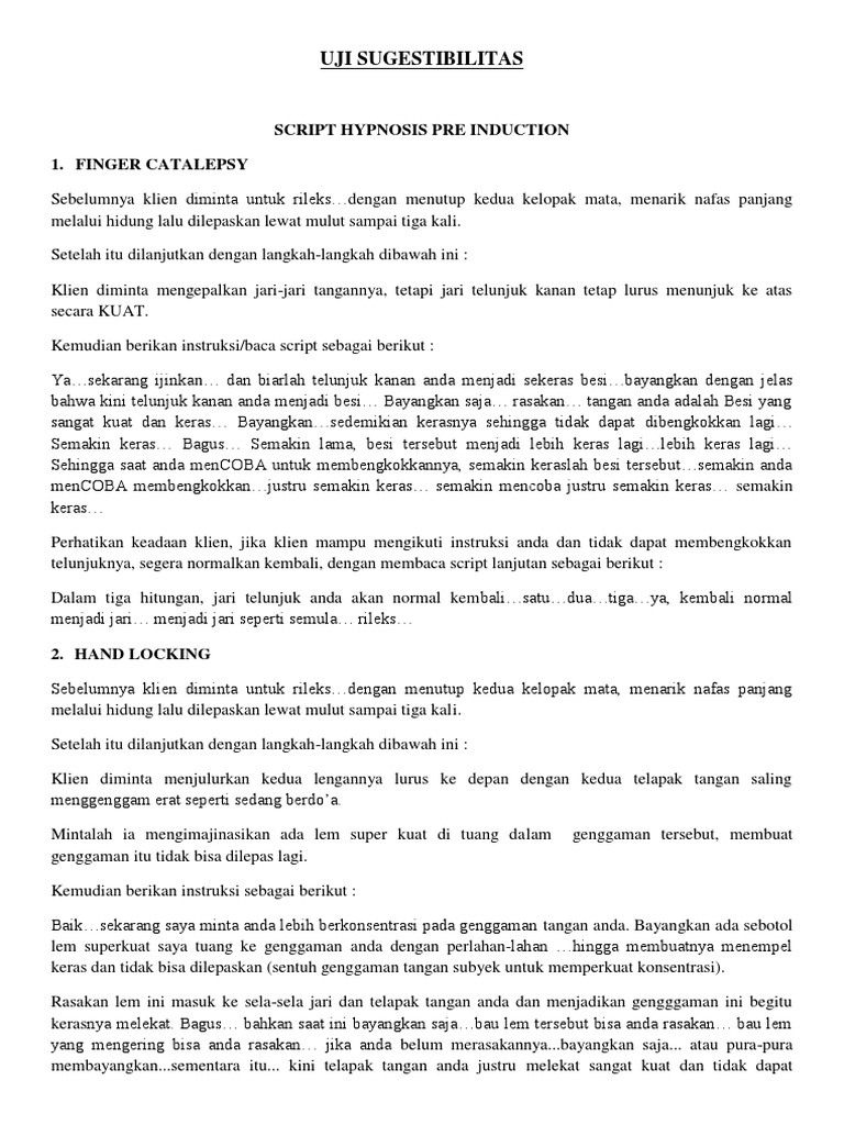 Uji Sugestibilitas | PDF | Pengembangan Diri