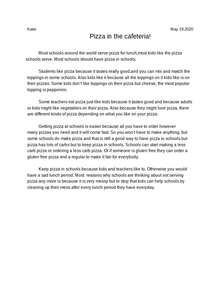 Katie Persuasive Pizza | PDF