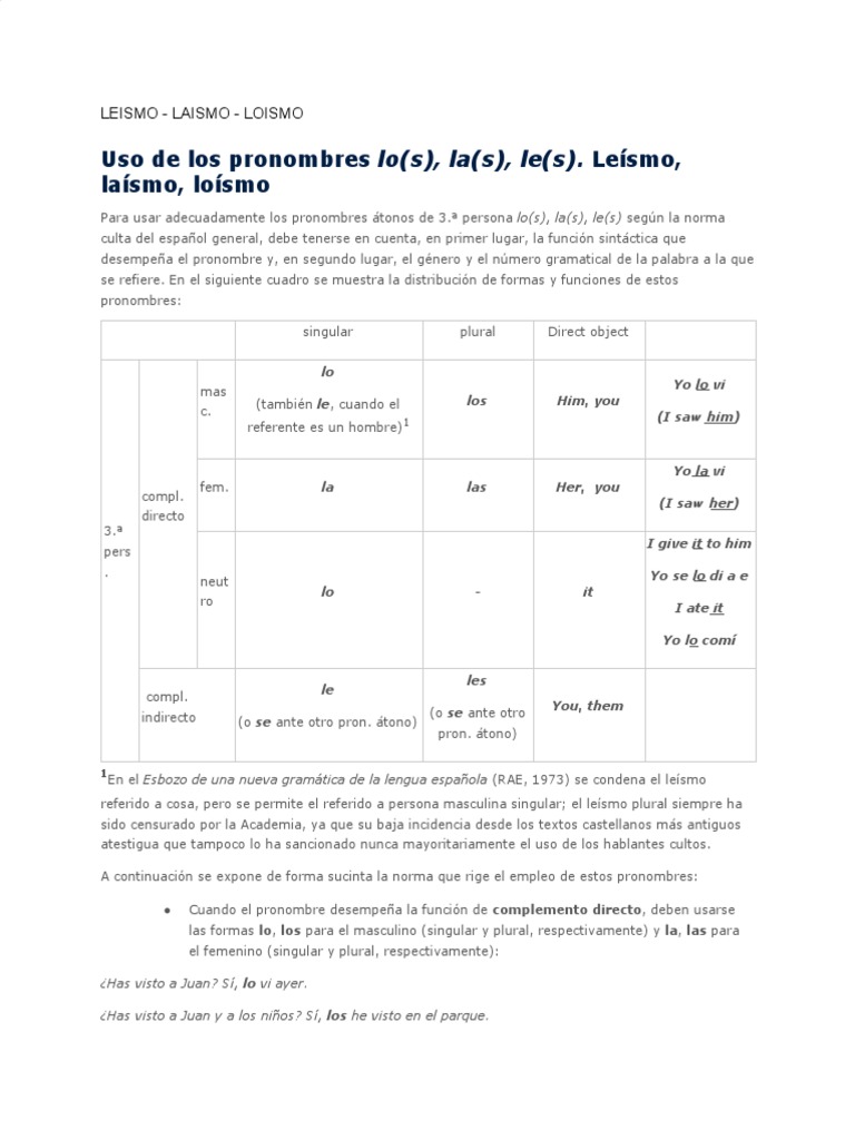 Leismo - Laismo - Loismo | PDF | Morfología | Semiótica