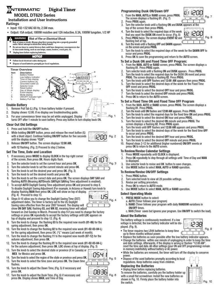 MODEL DT620 Series: Installation and User Instructions | PDF | Daylight ...