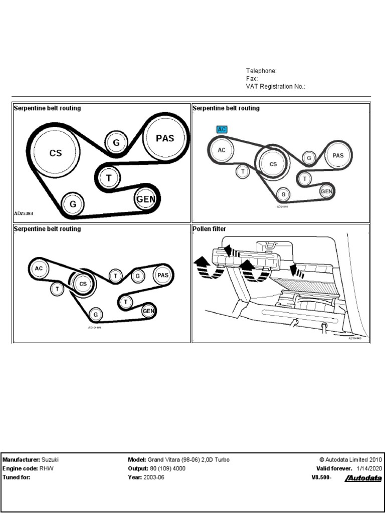 Serpentine Belt Routing Serpentine Belt Routing: Telephone: Fax: VAT ...