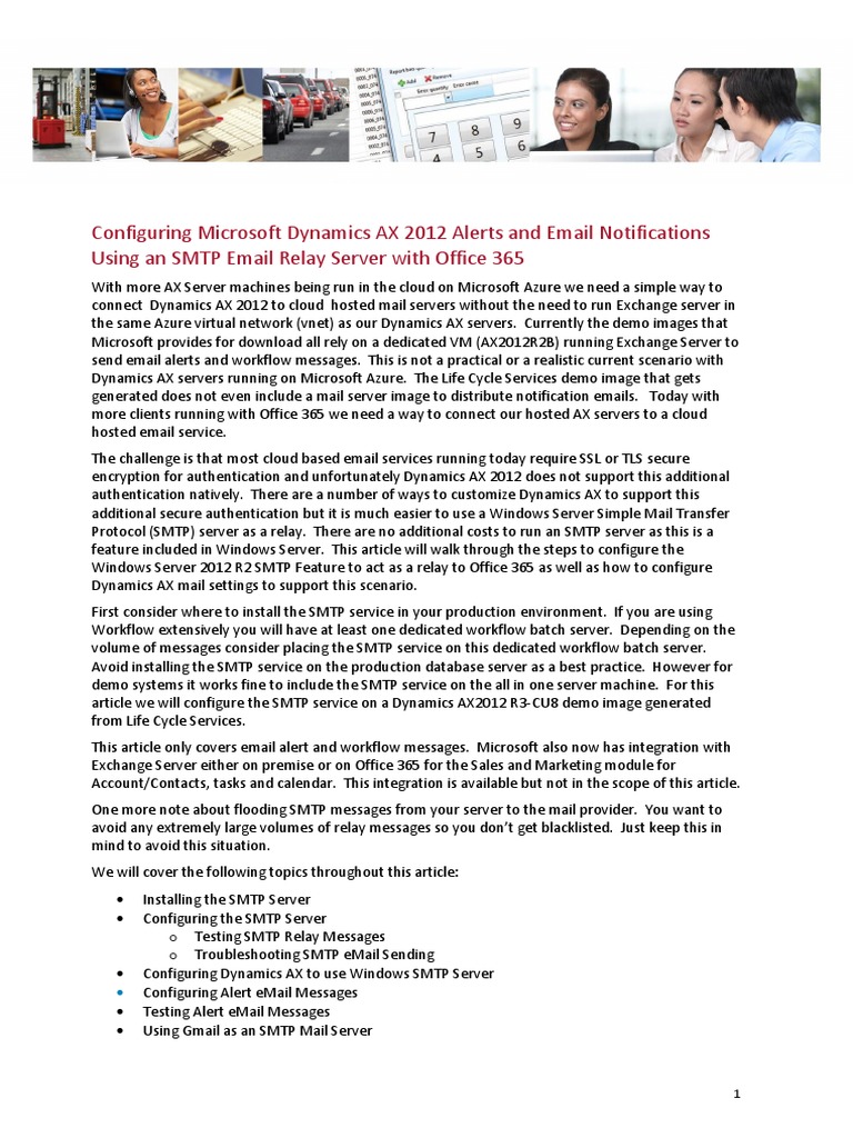 Microsoft Dynamics Ax 2012 Configuring Alerts and Emails | PDF | Transport Layer Security ...