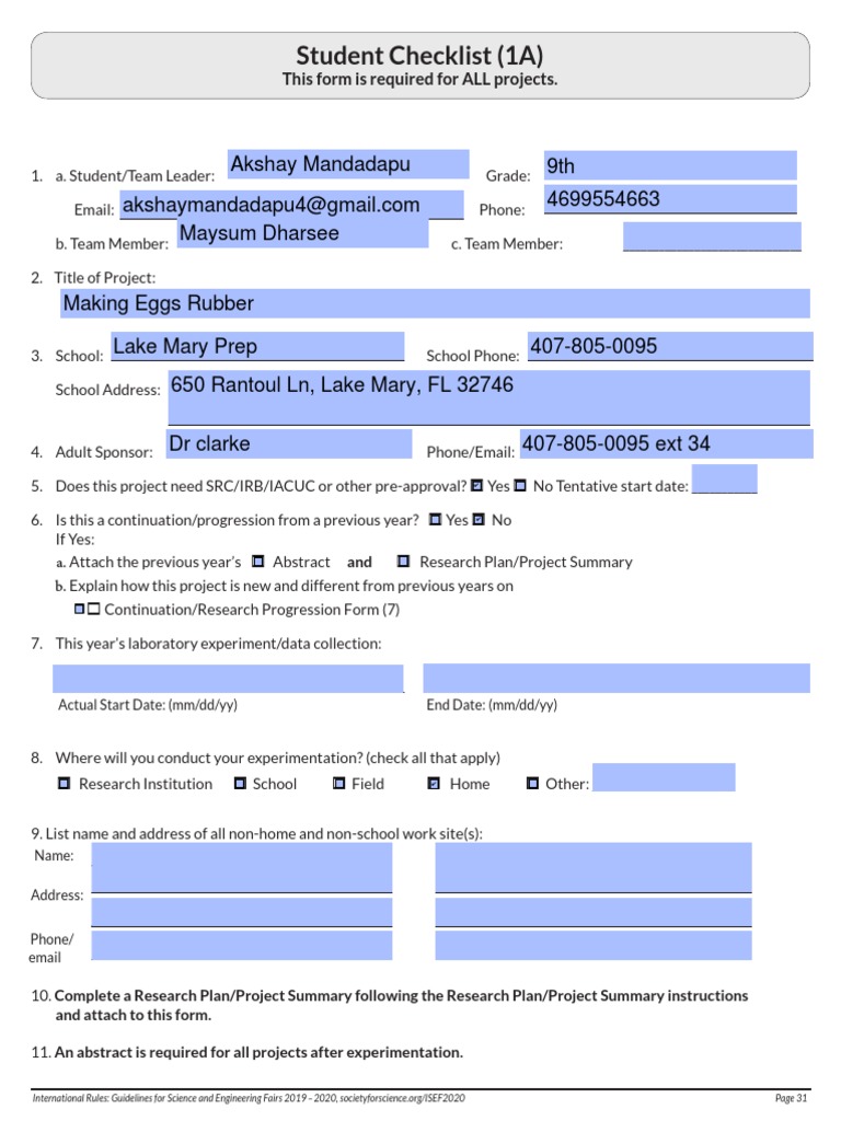 8 ISEF Forms PDF | PDF | Institutional Review Board | Informed Consent