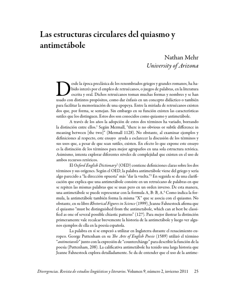 Estructuras del Quiasmo y Antimetábole | PDF | Poesía | Idiomas