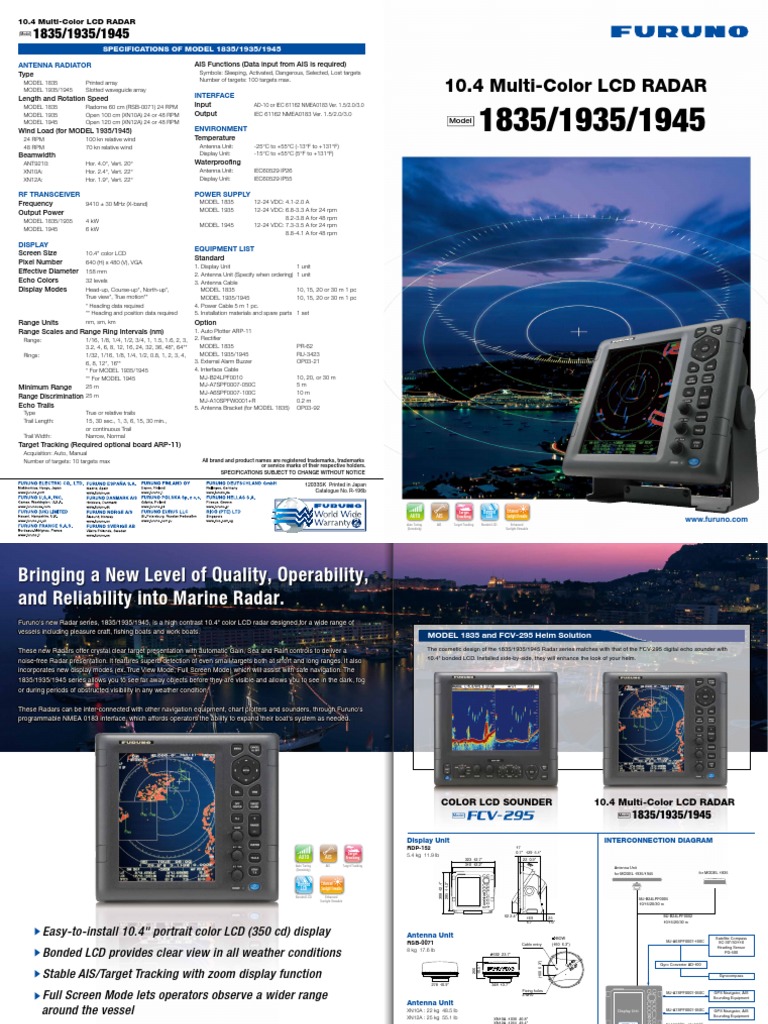 Multi-Color LCD Radar Specifications | PDF | Radar | Navigation