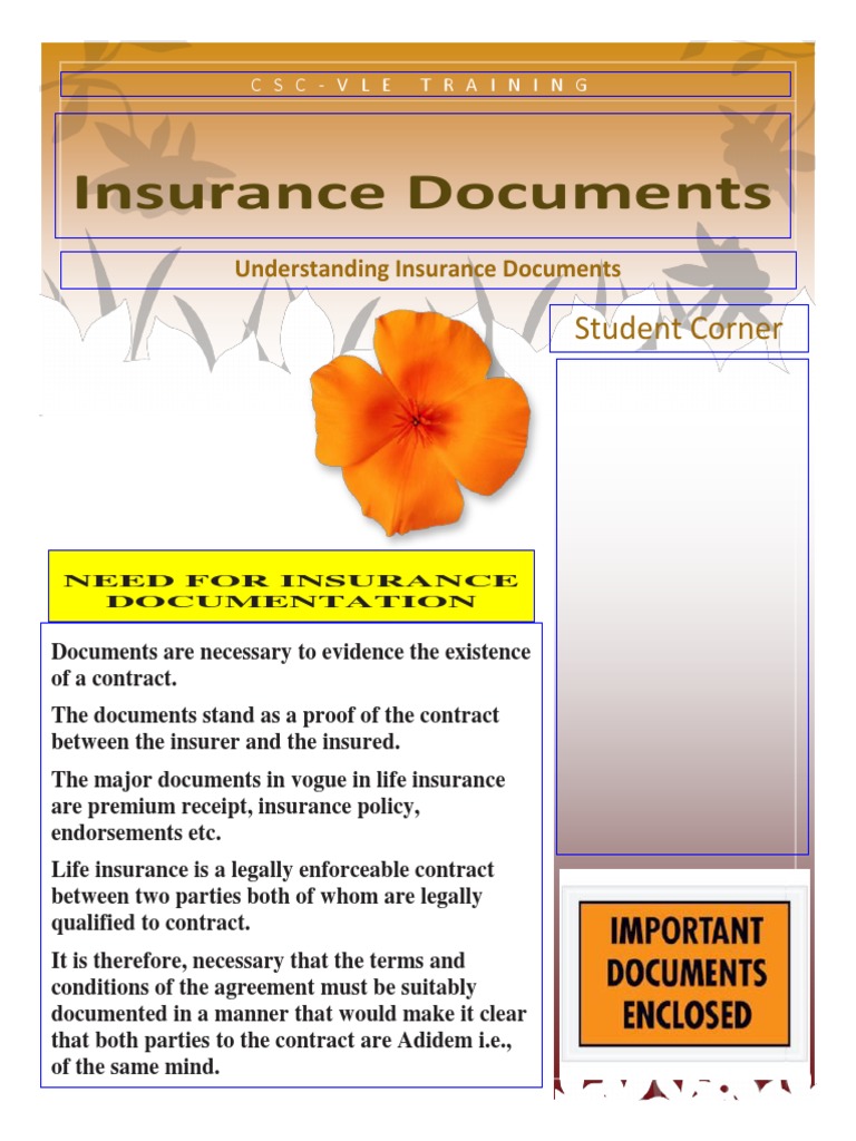 Insurance Documents: Student Corner | PDF | Life Insurance | Insurance