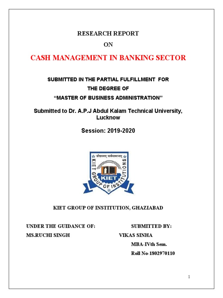 Cash Management in Banking: A Study | PDF | Banks | Factoring (Finance)
