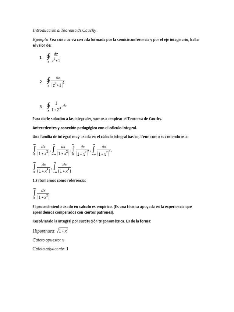 Introducción Al Teorema de Cauchy | PDF | Integral | Física teórica