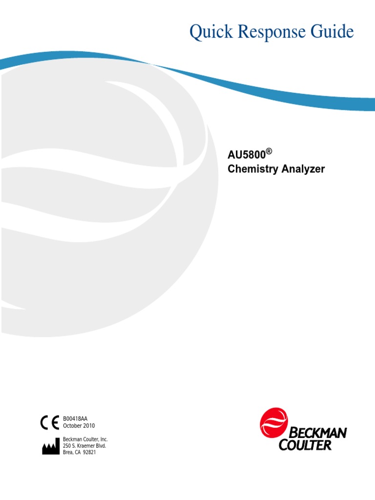 Beckman Coulter AU5800 | PDF | Menu (Computing) | Graphical User Interfaces