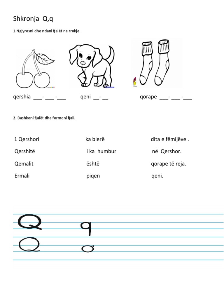 Ushtrim Me Shkronjen Q | PDF