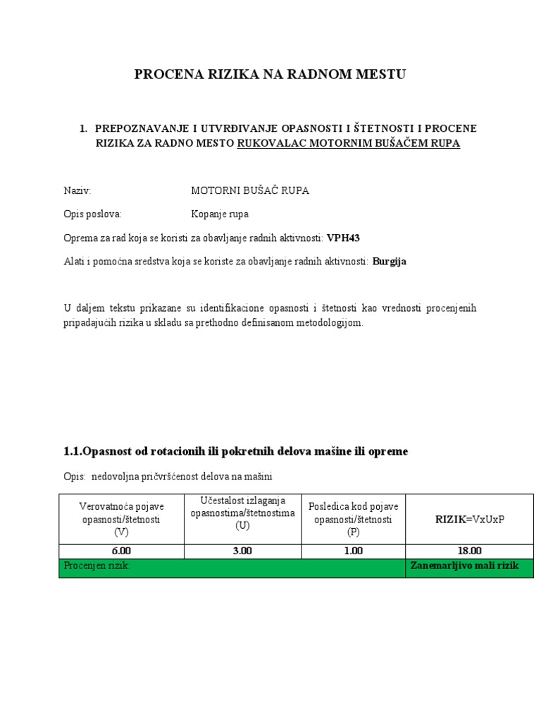 Akt o Proceni Rizika | PDF