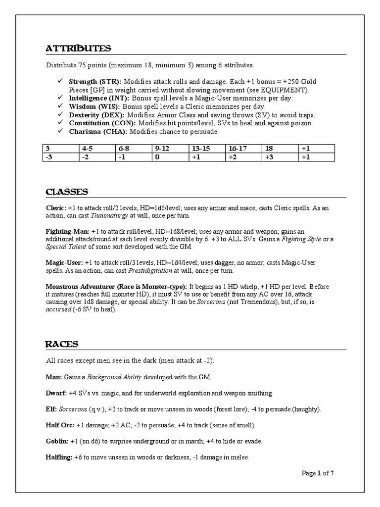 S&S - Basic Rules | PDF | Leisure | Nature