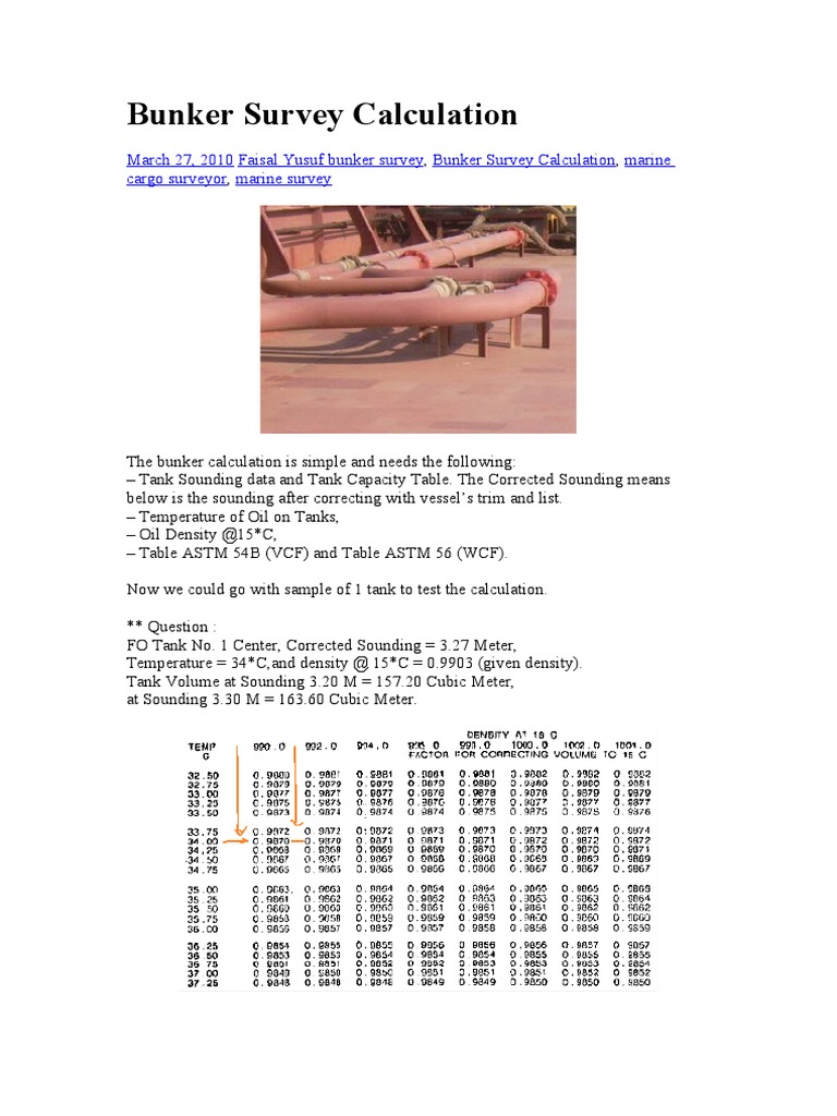 Bunker Survey Calculation Guide | PDF