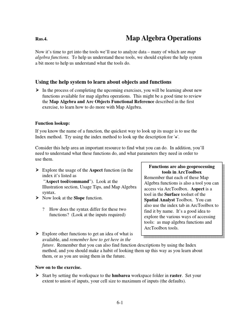Map Algebra Operations: Using The Help System To Learn About Objects ...