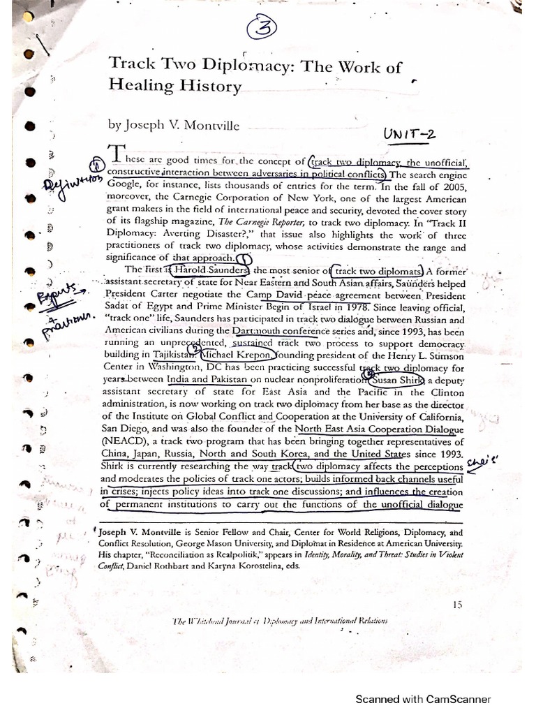 Two Track Diplomacy | PDF