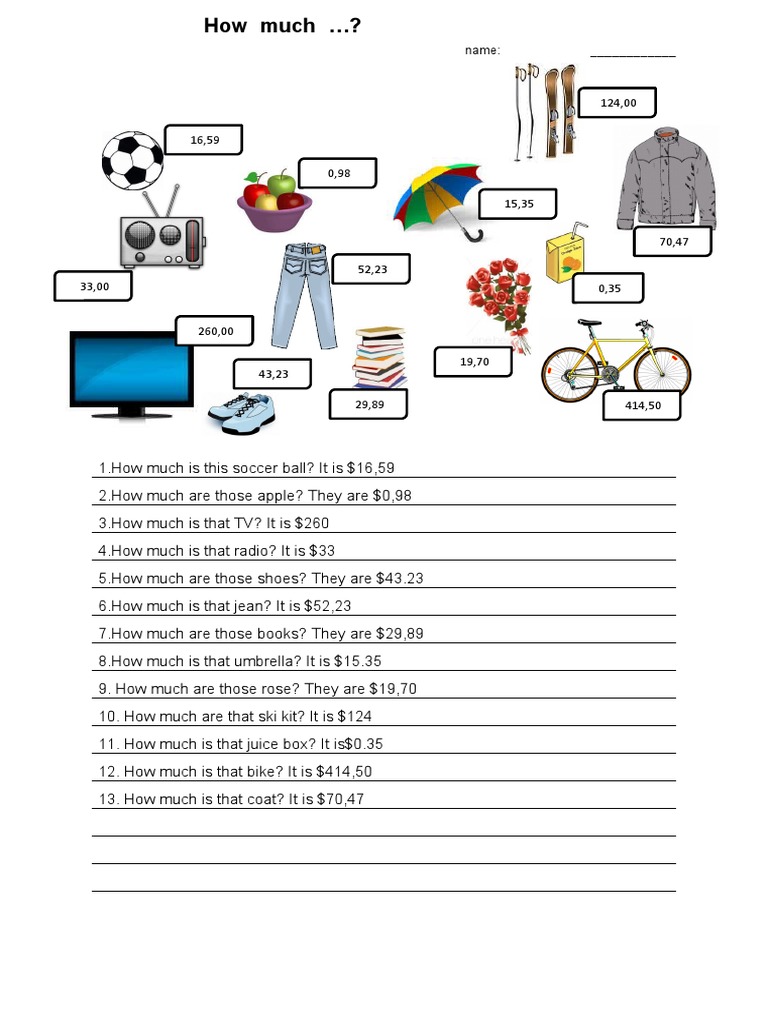 Asking For Price Worksheet | PDF