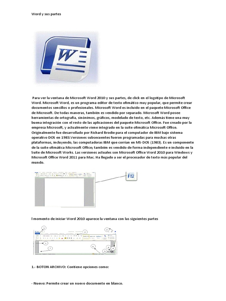 Word y Sus Partes | PDF | Microsoft Word | Microsoft Office