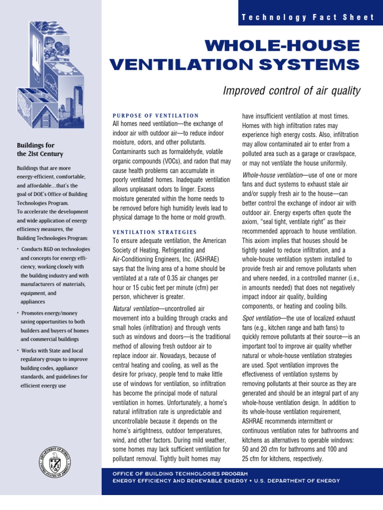 Whole House Ventilation | PDF | Ventilation (Architecture) | Hvac