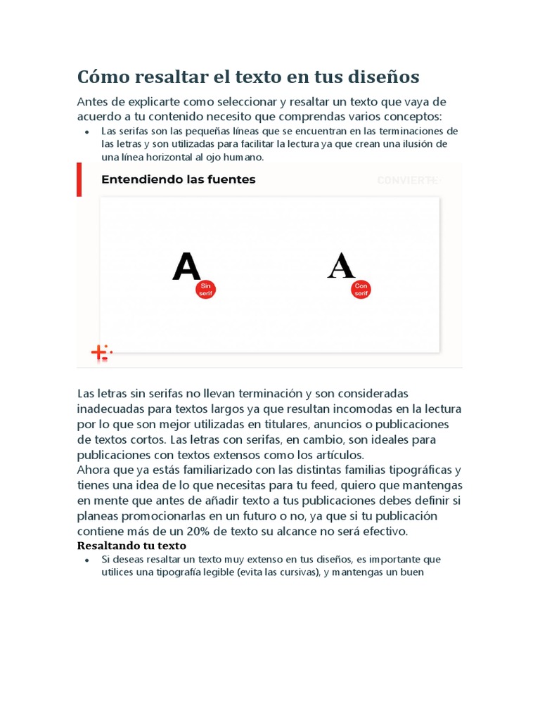 04 Cómo Resaltar El Texto en Tus Diseños | PDF | Serif | Tipografía