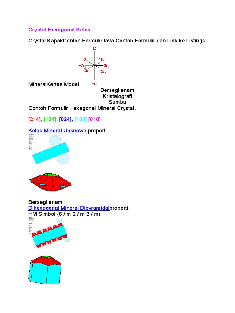 Crystal Hexagonal Kelas | PDF
