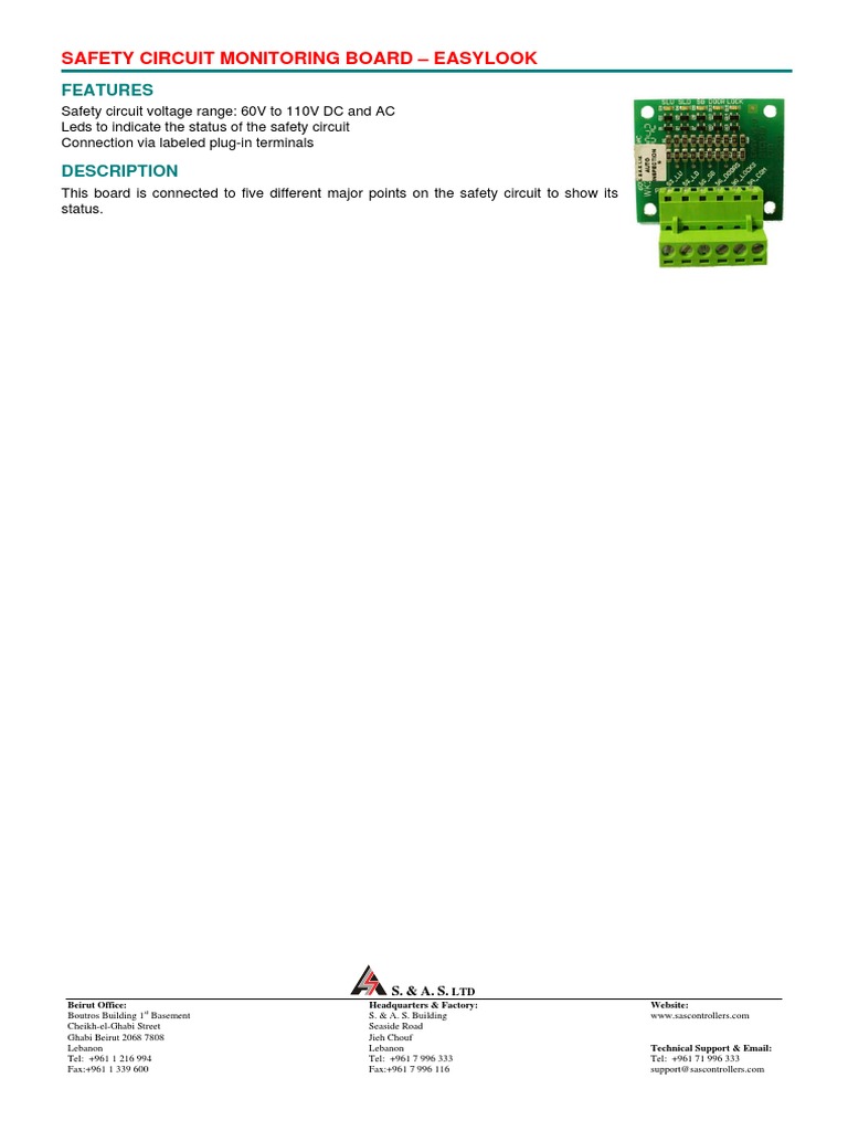 Safety Circuit Monitoring Board - Easylook | PDF | Technology ...